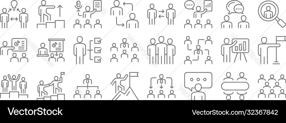 Leadership line icons linear set quality line set Vector Image