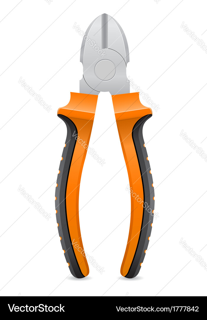 Metal Pliers Isolated on White Royalty Free Vector Image