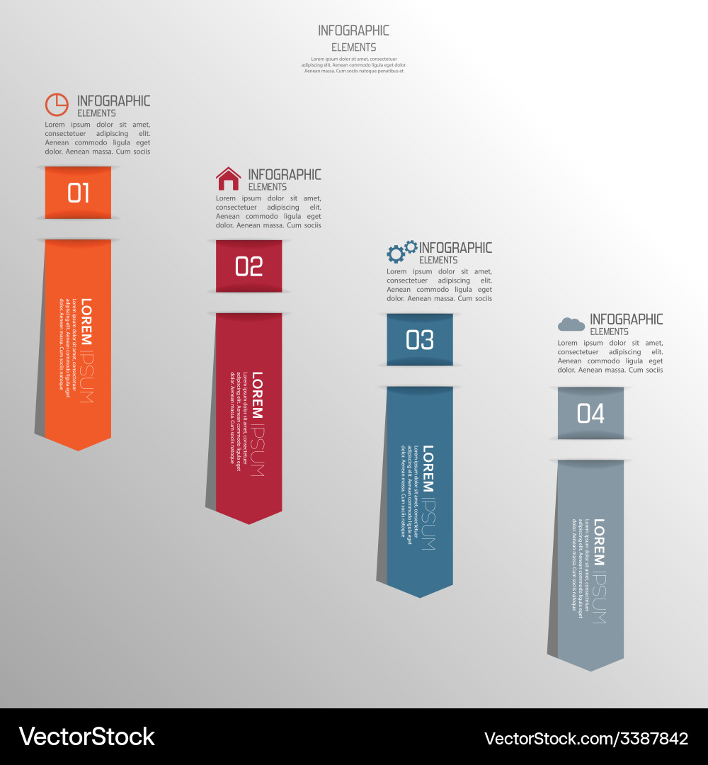 Multicolored paper stickers volume with numbers Vector Image