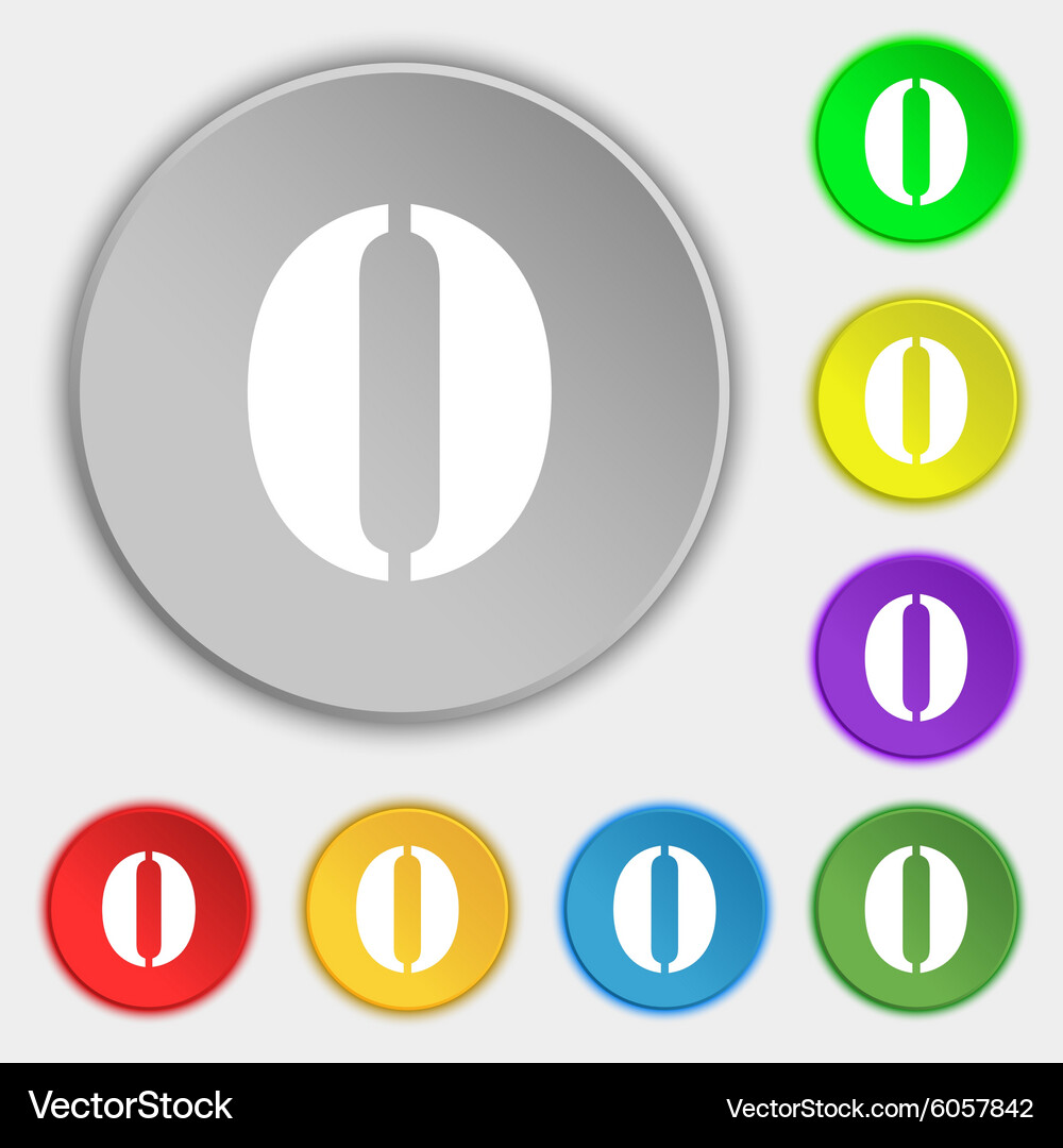 Number zero icon sign symbols on eight flat Vector Image