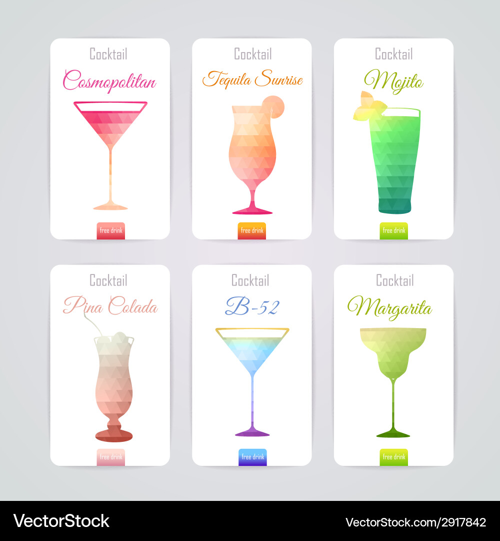Set of cocktail banners Royalty Free Vector Image
