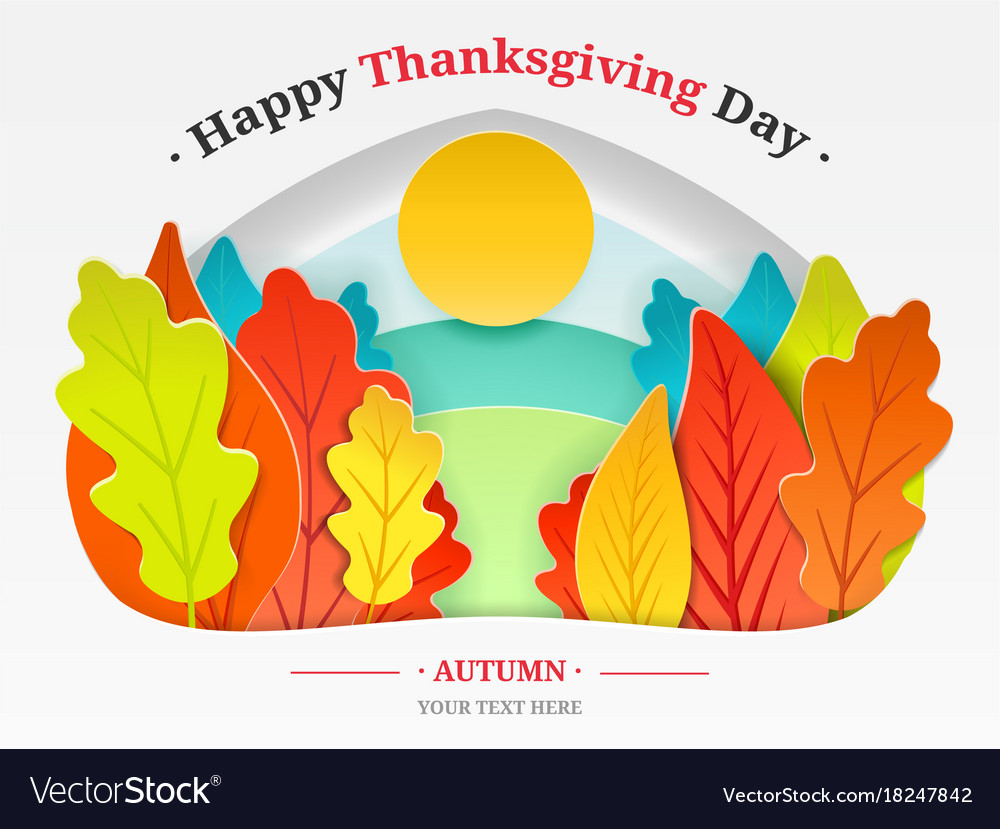 Thanksgiving day autumn forest Royalty Free Vector Image
