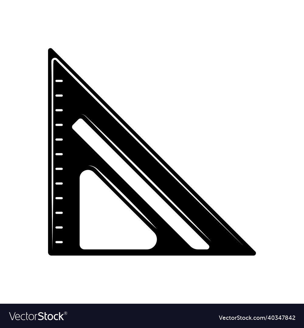 Triangular ruler engraving composition Royalty Free Vector