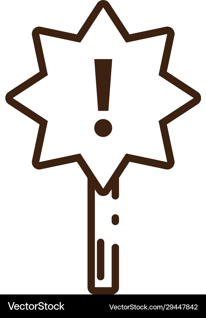 Warning road sign icon line design Royalty Free Vector Image