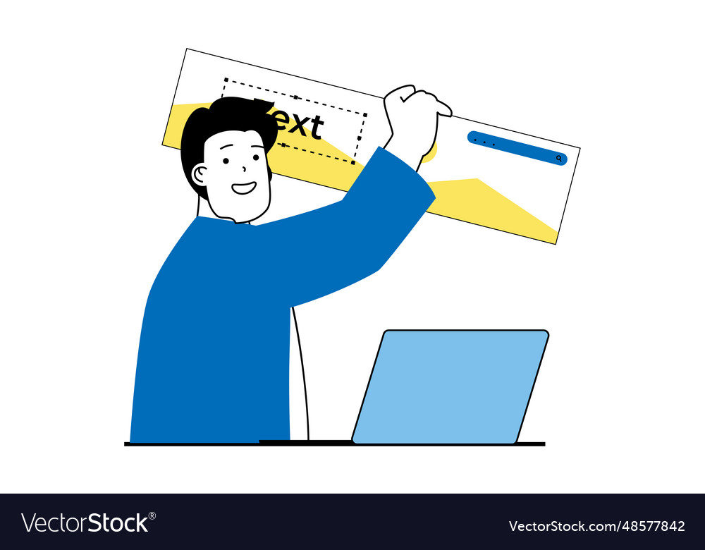 Web development concept with people scene in flat Vector Image