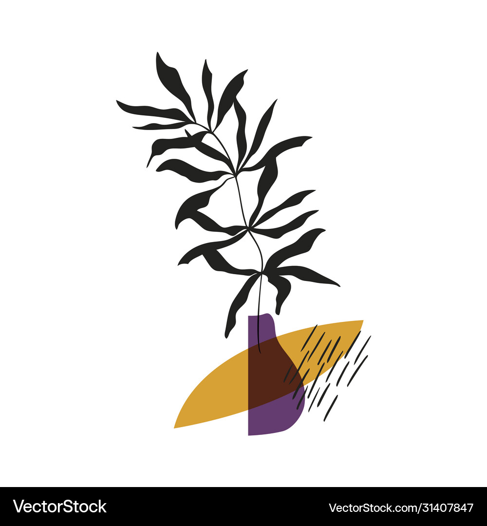 Abstract floral art leaves background hand draw Vector Image