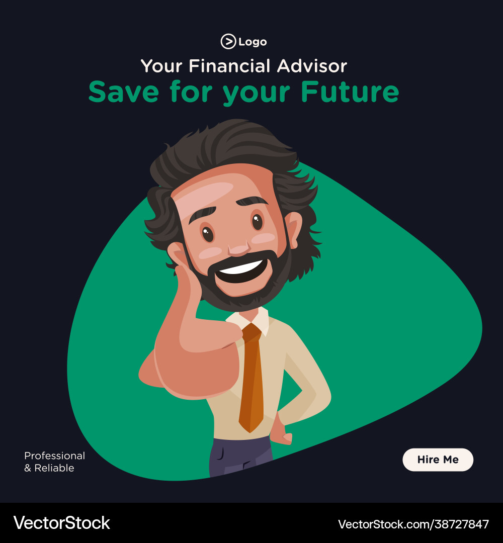 Banner design your financial advisor Royalty Free Vector