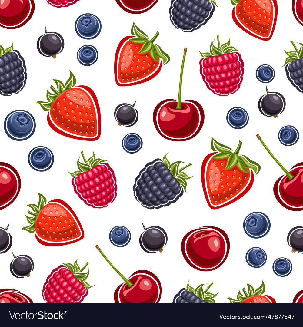 Berry seamless pattern Royalty Free Vector Image