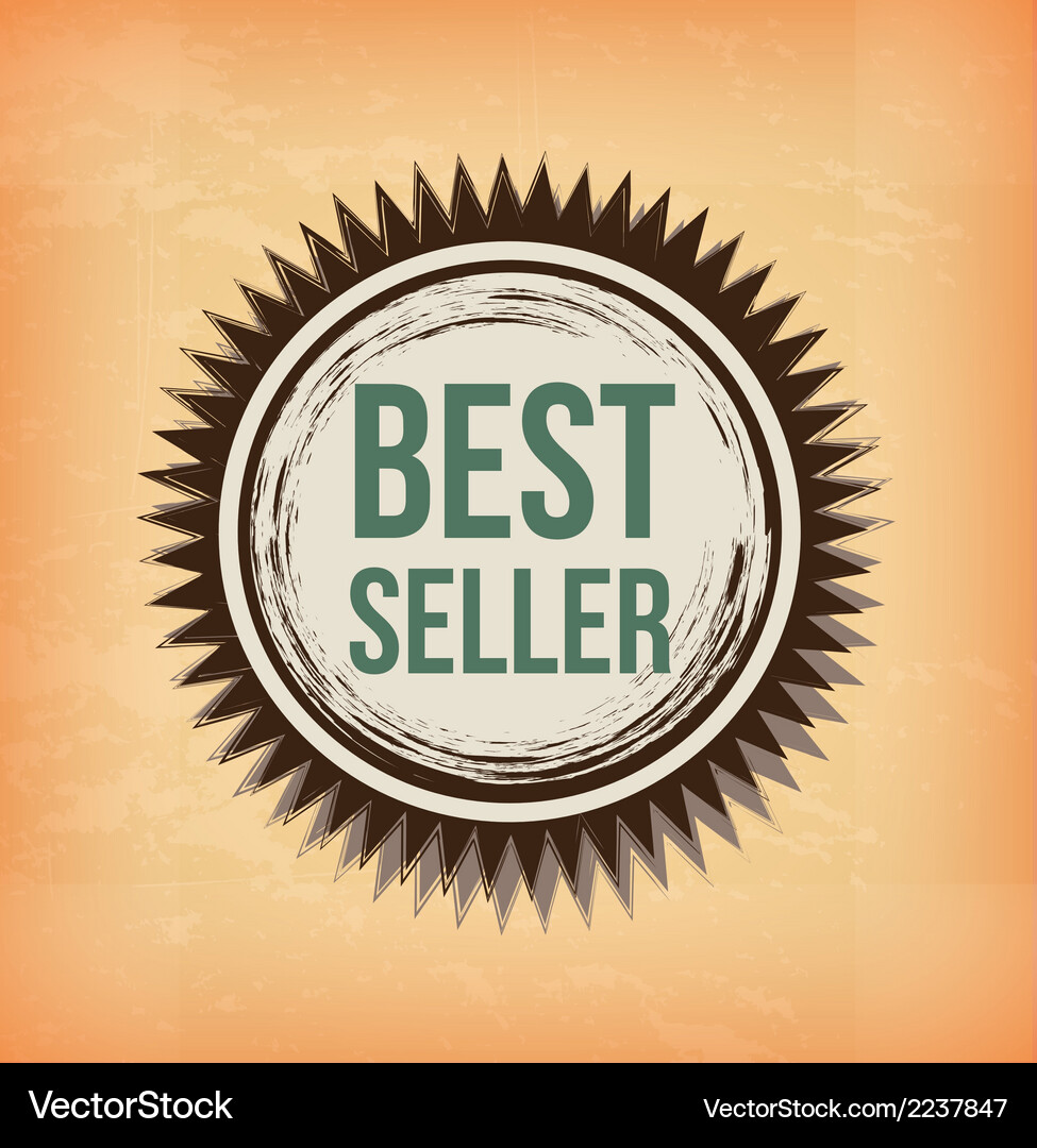 Best seller design over cream background Vector Image