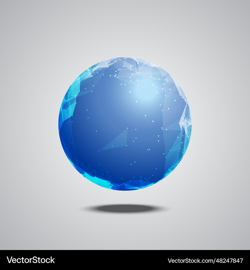 Blue spherical digital graphic art stock Vector Image