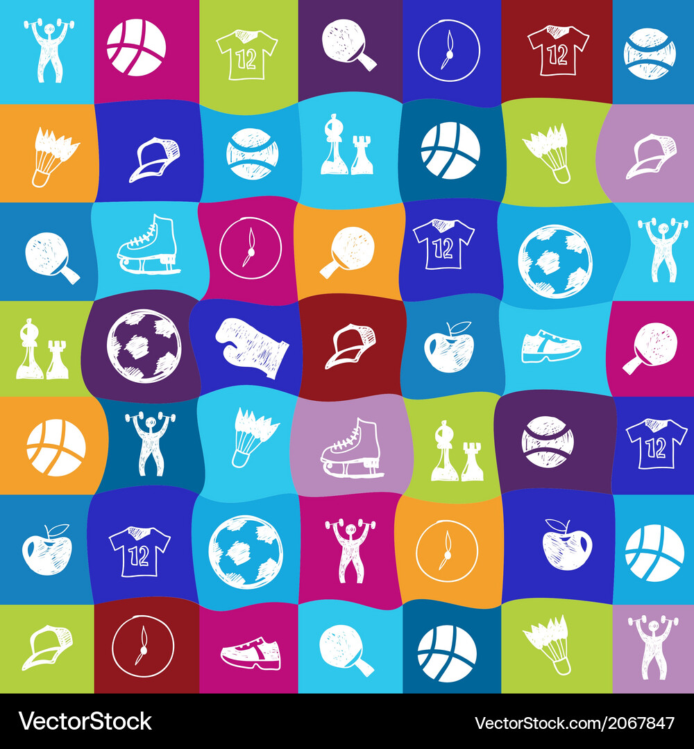 Bright sports icons set Royalty Free Vector Image