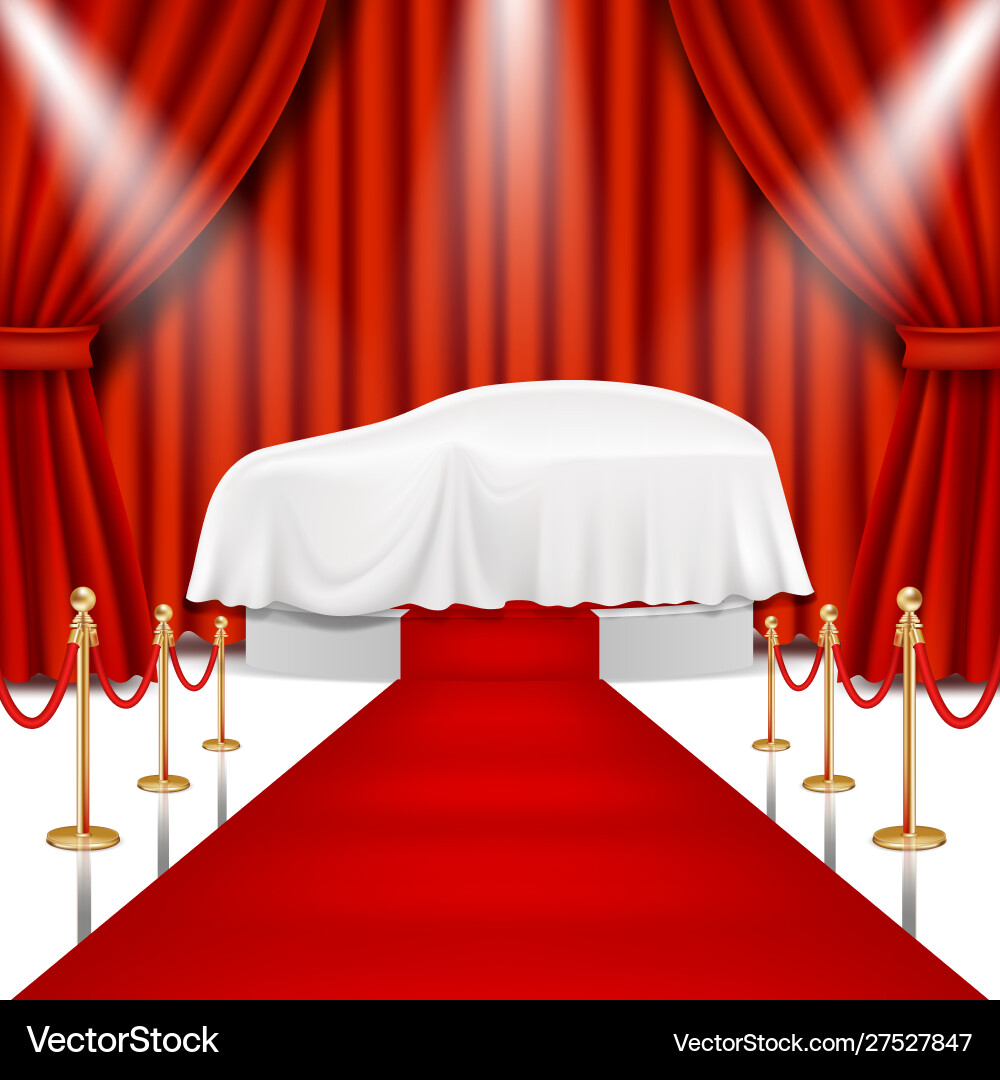 Car show round podium realistic Royalty Free Vector Image