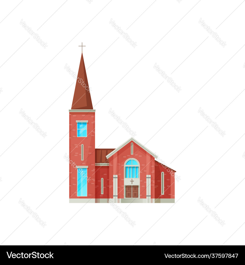 Catholic church cathedral building icon Royalty Free Vector