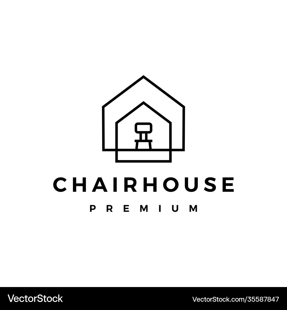 Chair house logo icon Royalty Free Vector Image