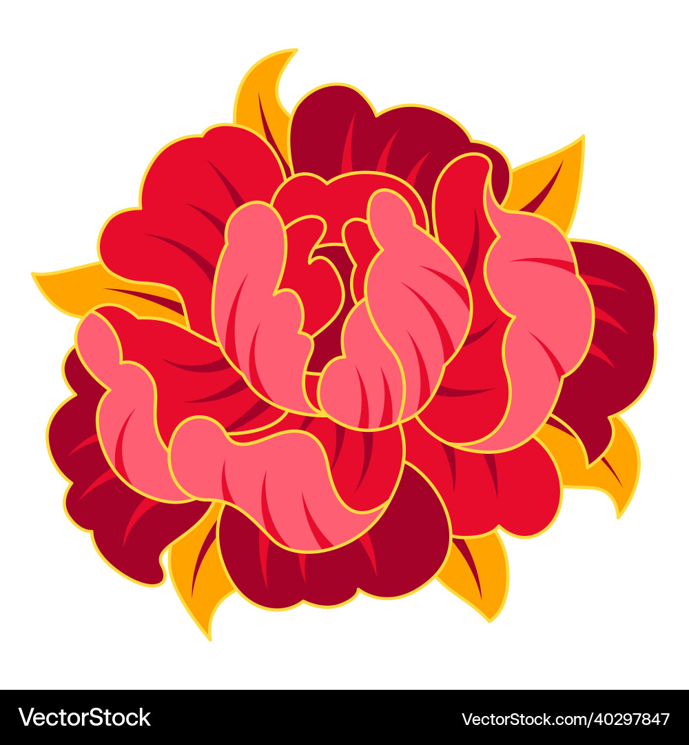 Chinese peony asian tradition Royalty Free Vector Image