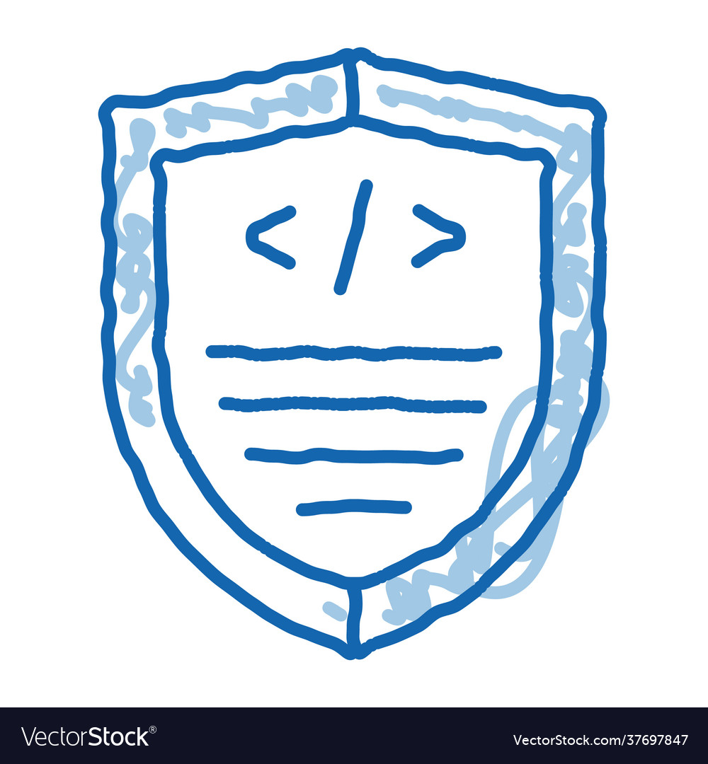 Coding antivirus program doodle icon hand drawn Vector Image