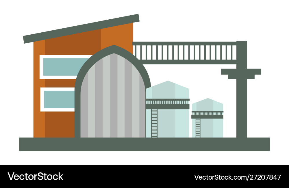 Factory or plant isolated construction urban Vector Image
