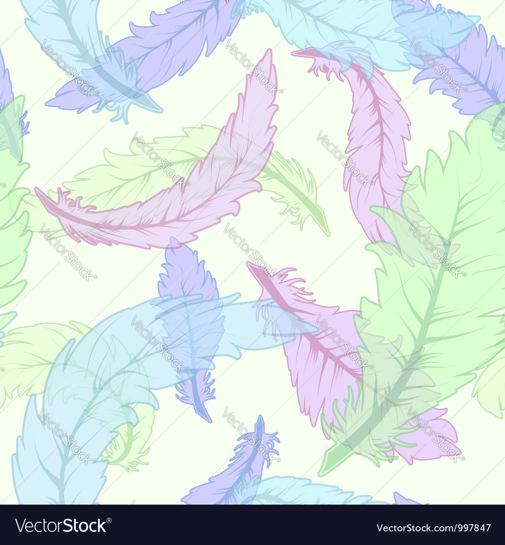 Feather seamless pattern Royalty Free Vector Image