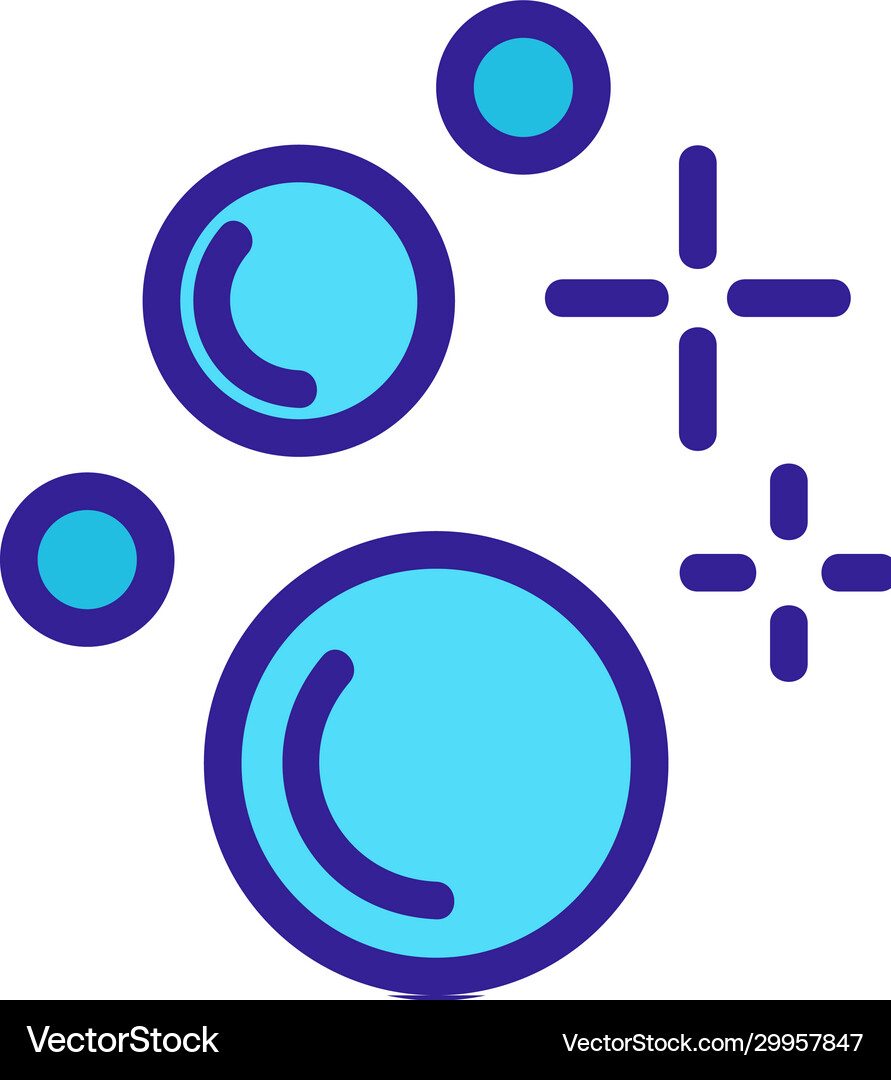 Foam bubbles icon isolated contour symbol Vector Image