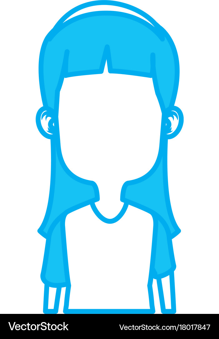 Girl faceless cartoon Royalty Free Vector Image