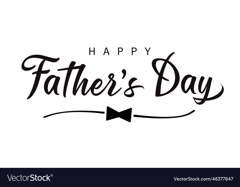Happy Fathers Day Calligraphy With Bow Tie Divider 