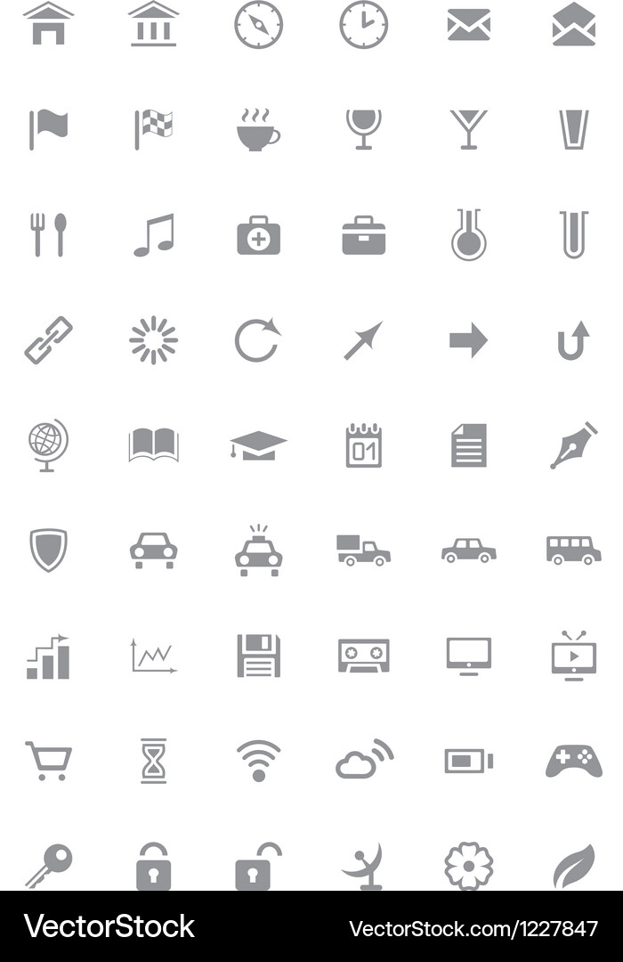 Icons and pictograms set Royalty Free Vector Image