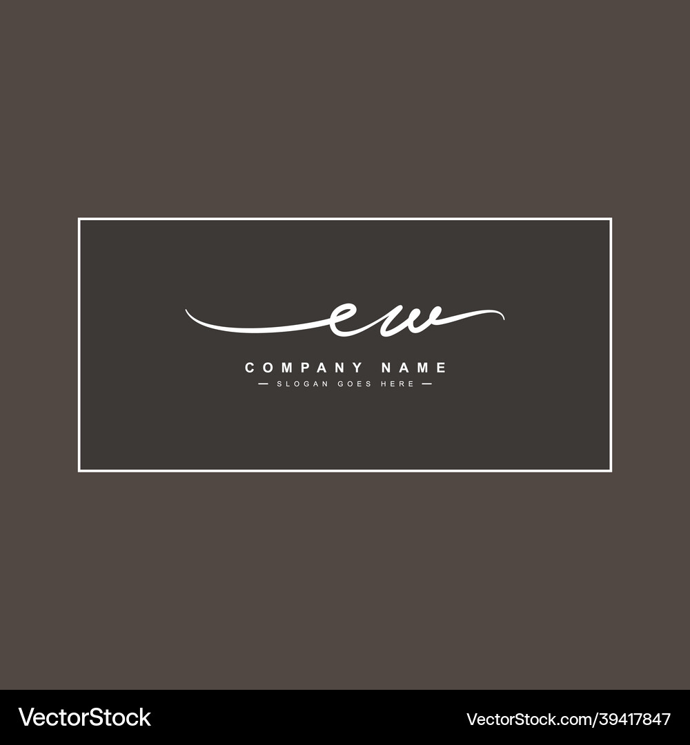 Initial letter ew logo - hand drawn signature Vector Image