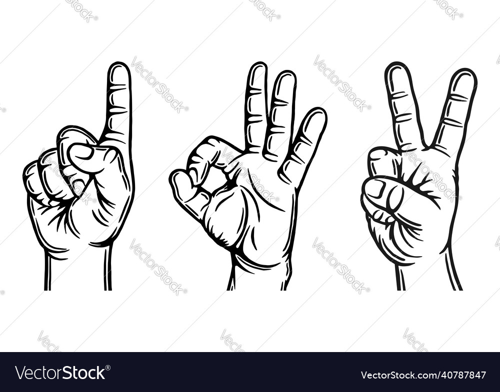 Male hand gestures outline silhouette design Vector Image