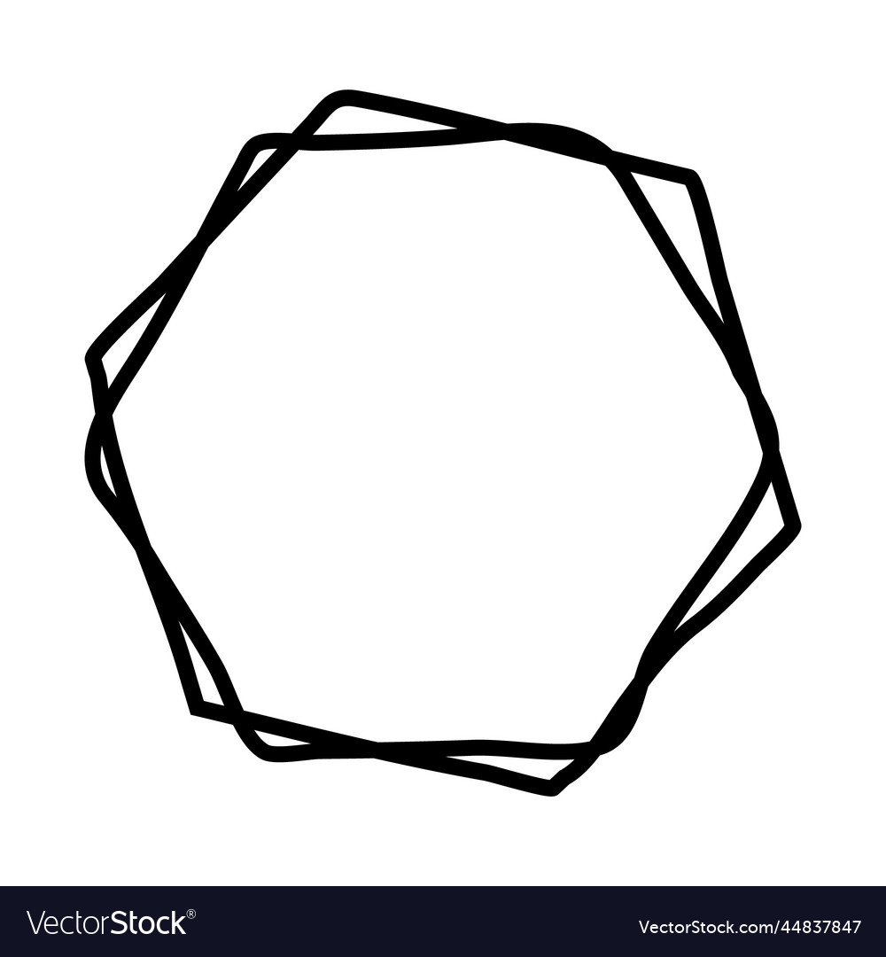 Polygonal frame with offset Royalty Free Vector Image