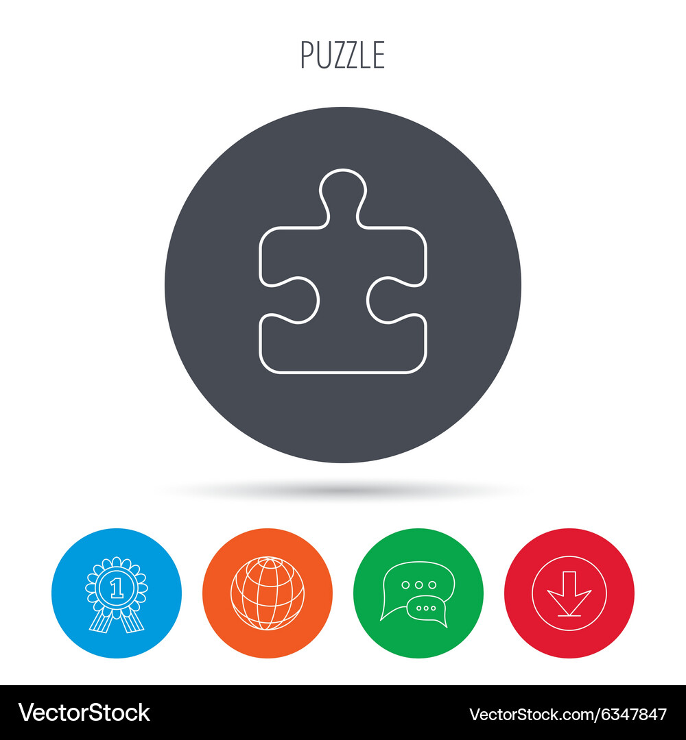 Puzzle icon jigsaw logical game sign Royalty Free Vector