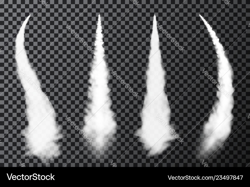 Realistic airplane condensation trails smoke from Vector Image