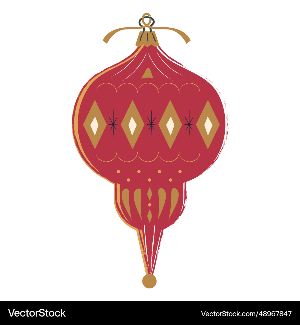 Red wide ornament christmas design Royalty Free Vector Image