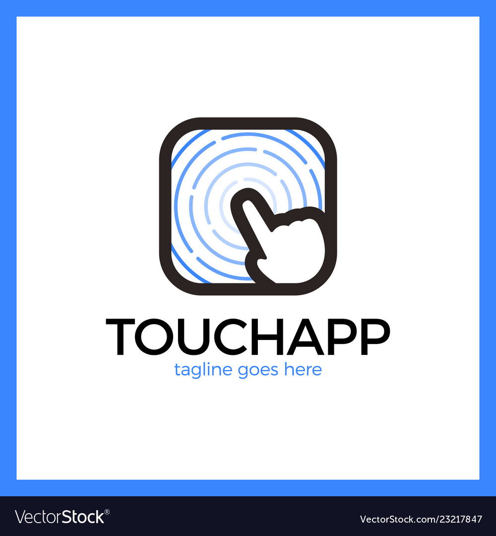 Touch app logo Royalty Free Vector Image - VectorStock