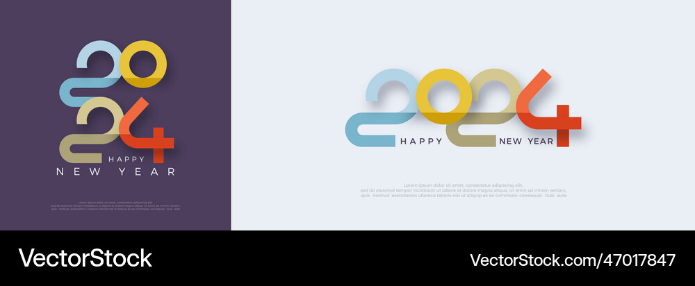 Unique design happy new year 2024 Royalty Free Vector Image