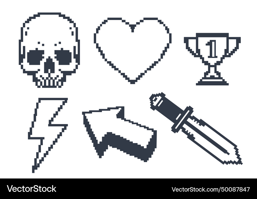 Video games monochrome set emblem Royalty Free Vector Image