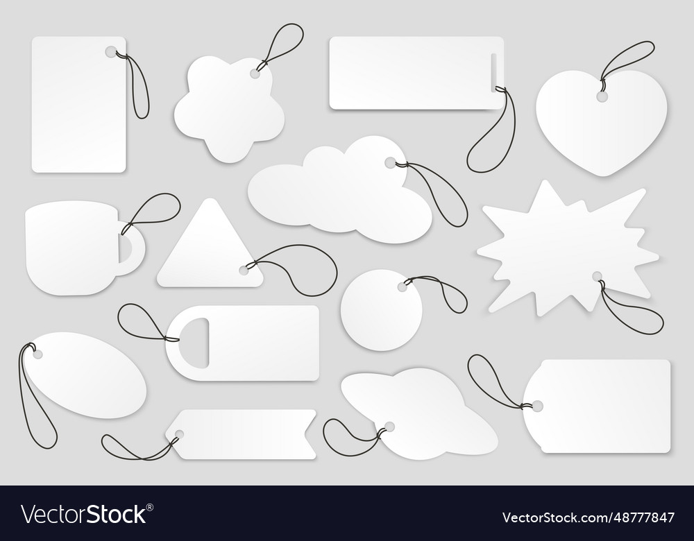 White tags mega set in 3d realistic design Vector Image