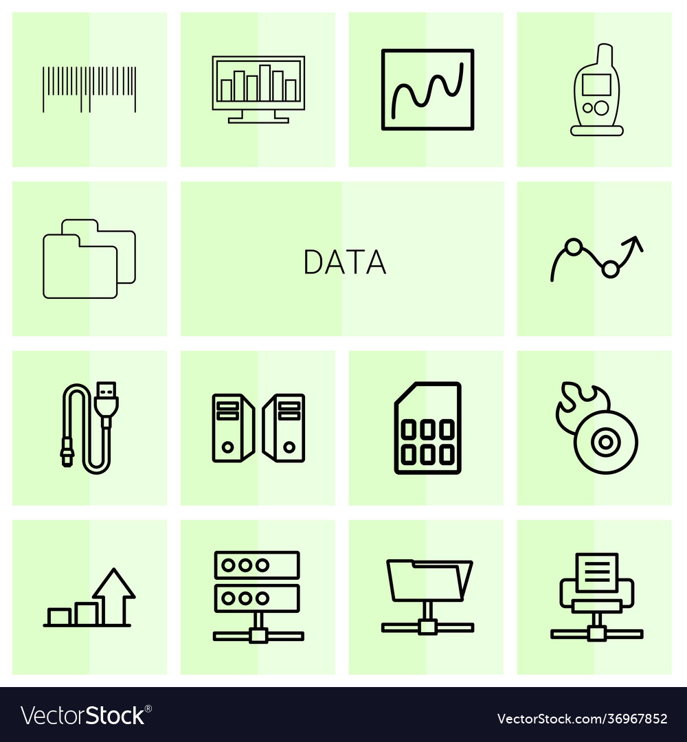 14 data icons Royalty Free Vector Image - VectorStock