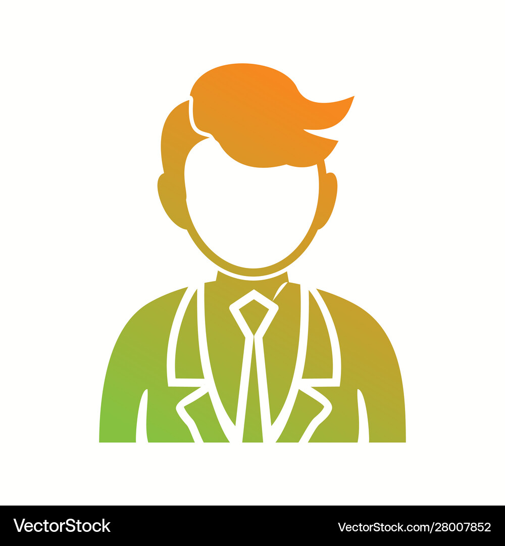 Beautiful business man glyph icon Royalty Free Vector Image