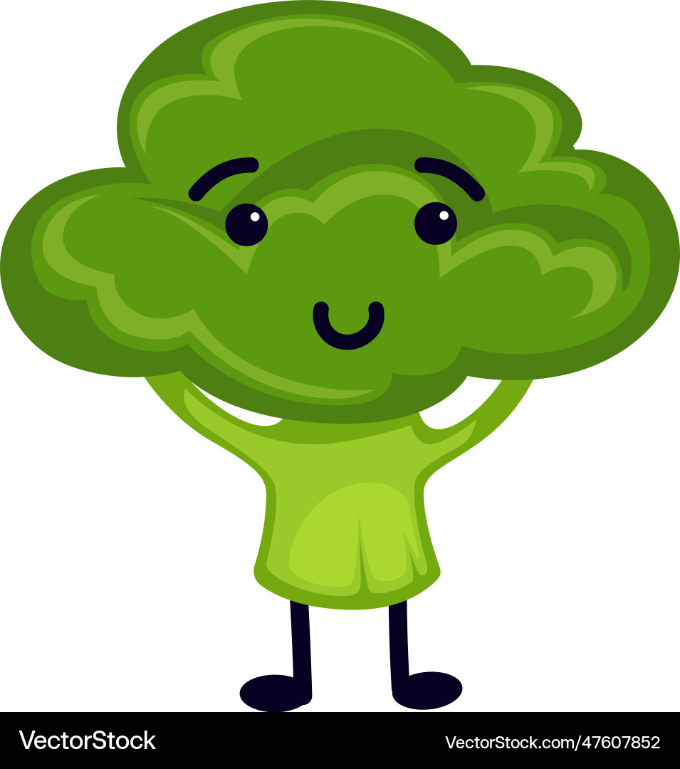 Cute broccoli character vegetable personages Vector Image