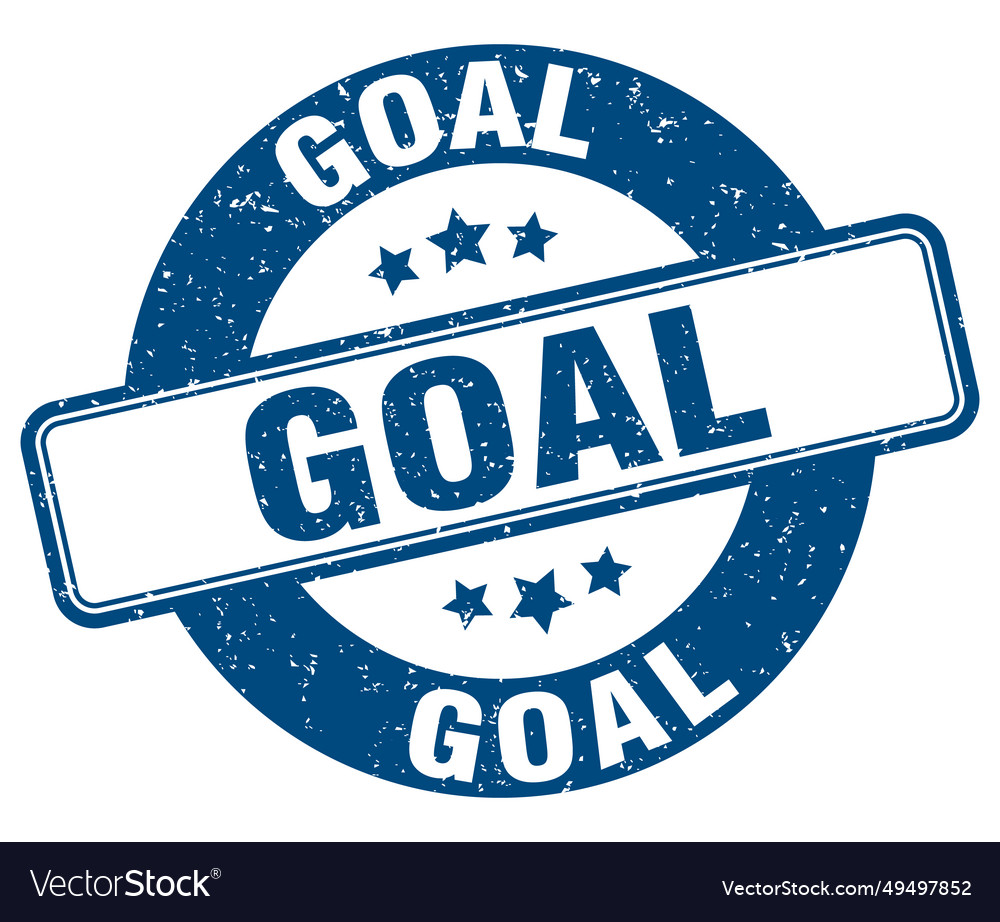 Goal stamp label round grunge sign Royalty Free Vector Image