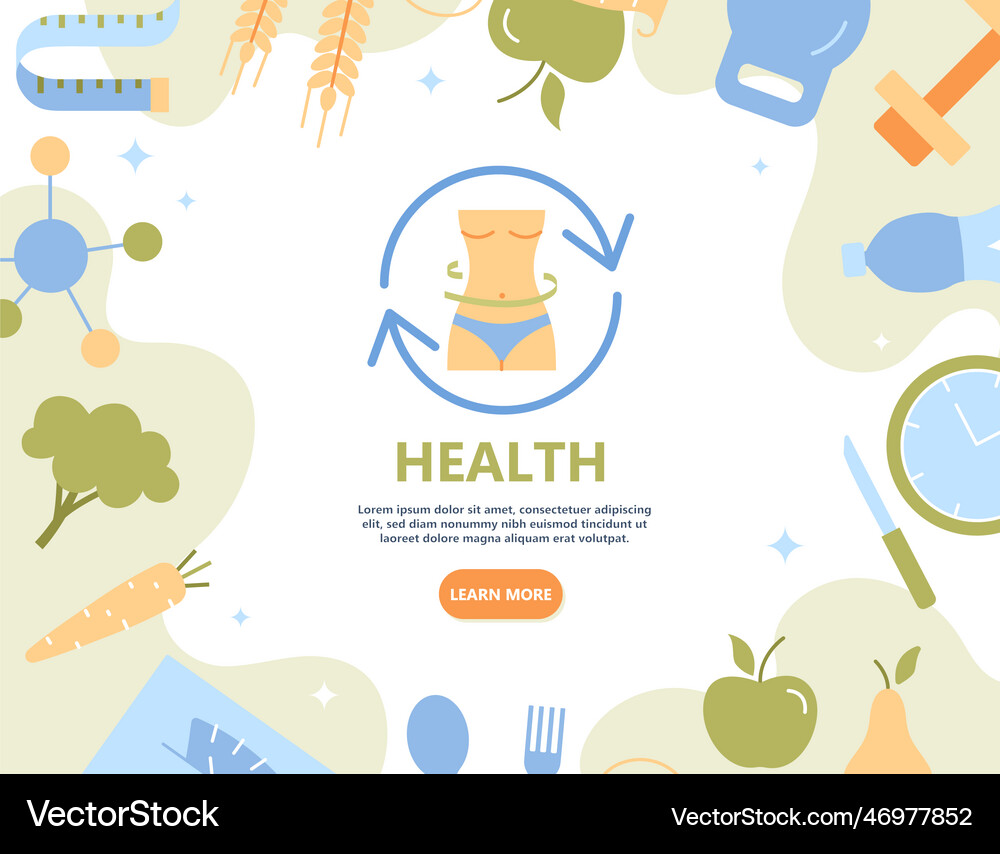 Healthy lifestyle background Royalty Free Vector Image