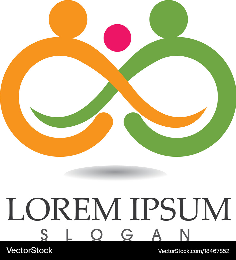 Infinity people logo and symbols Royalty Free Vector Image