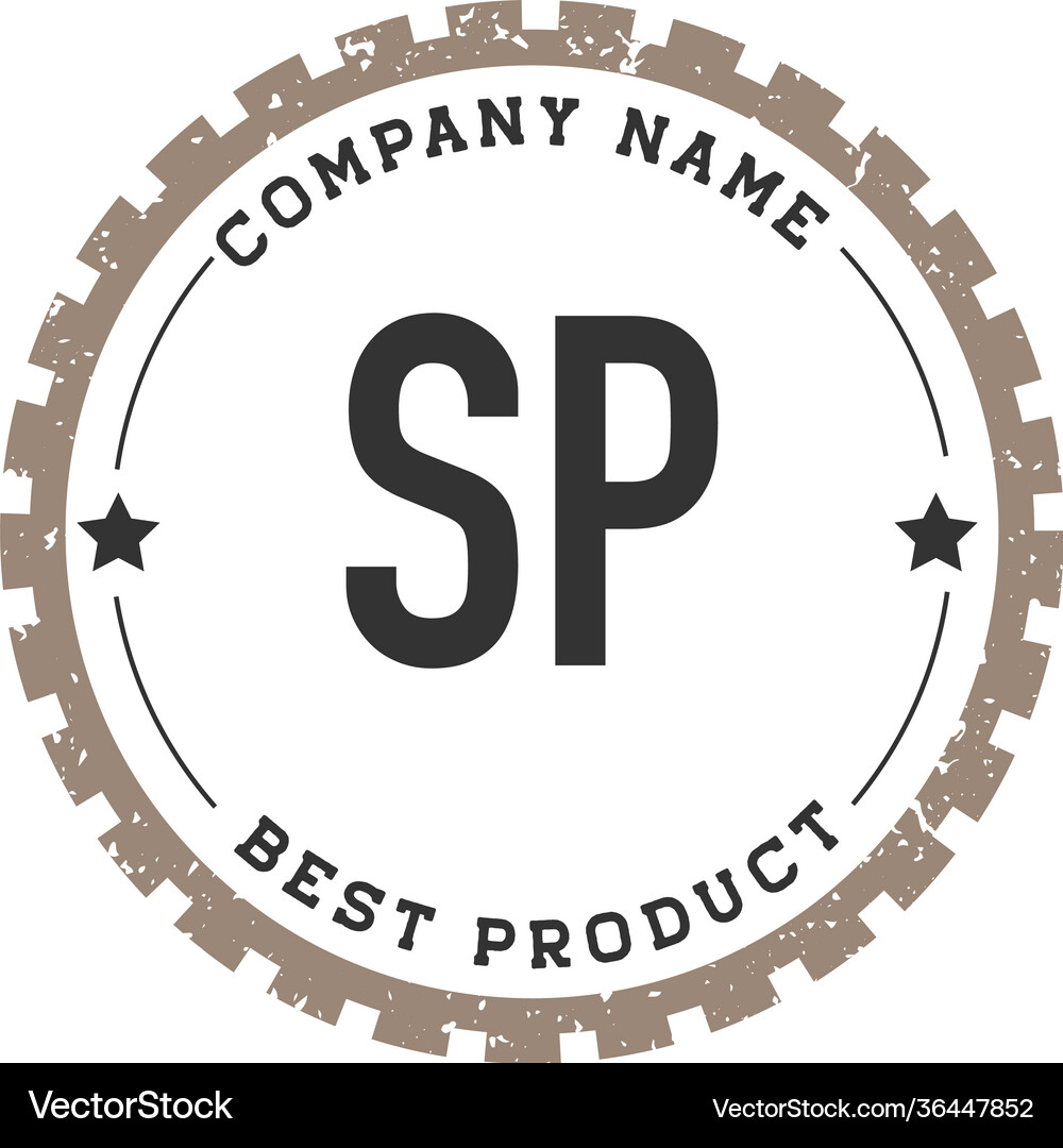 Initial letter sp gear vintage logo concept Vector Image