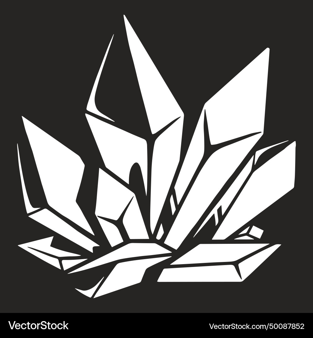 Pile precious crystals monochrome logotype Vector Image