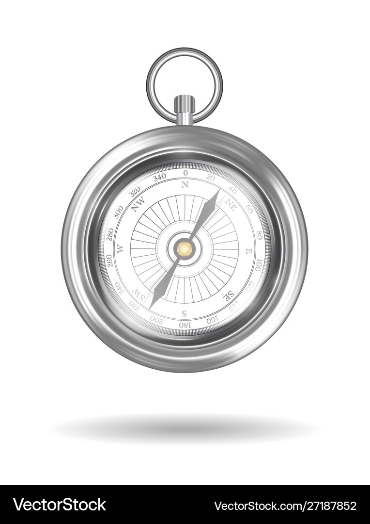 Real steel compass on a white background Vector Image