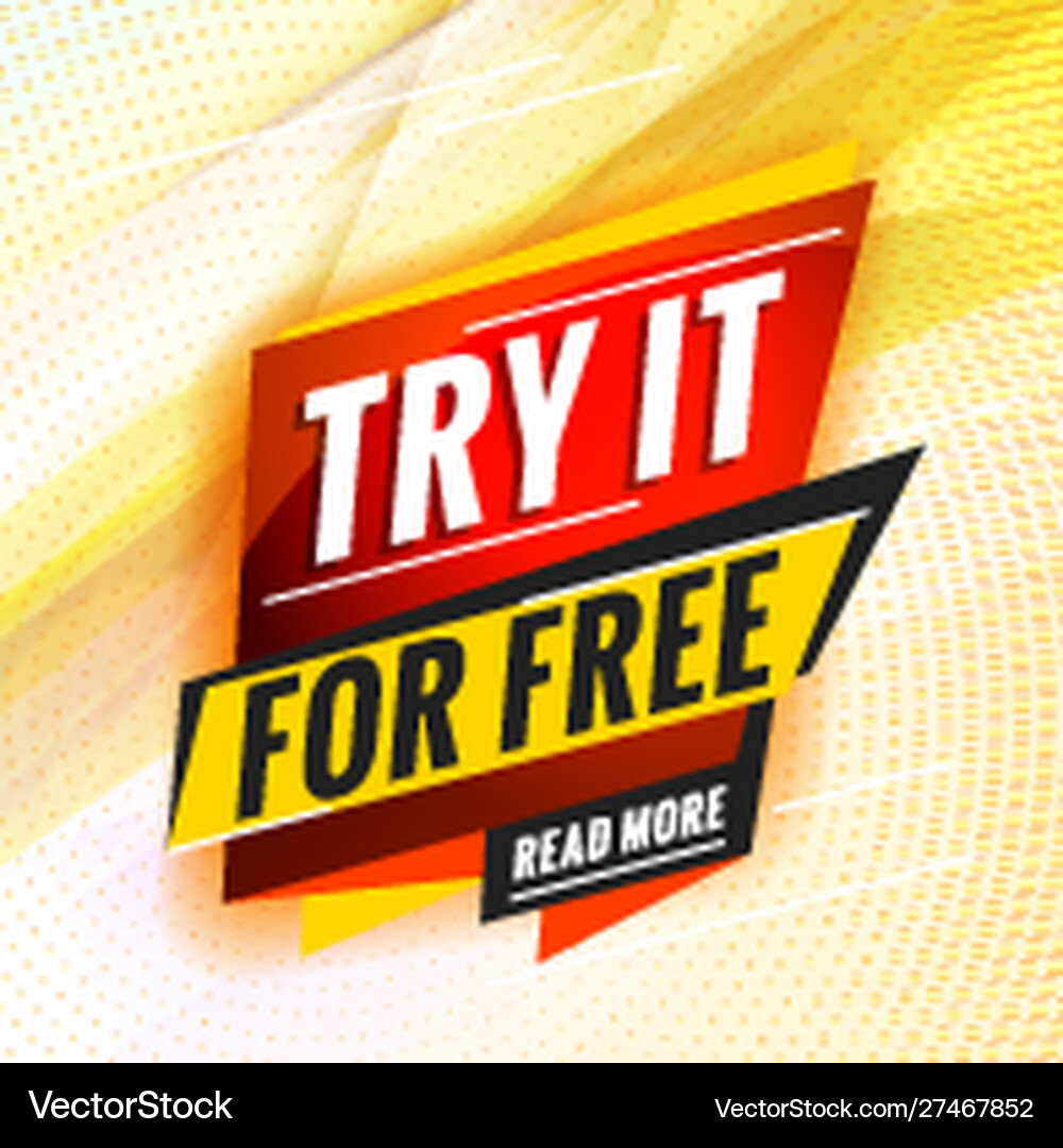 Try it for free promotional concept template Vector Image