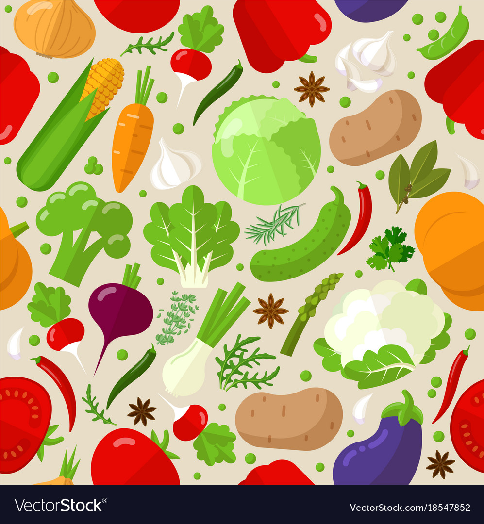 Vegetables seamless pattern Royalty Free Vector Image