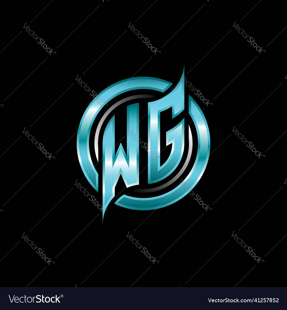 Wg initial monogram logo circle rounded Royalty Free Vector