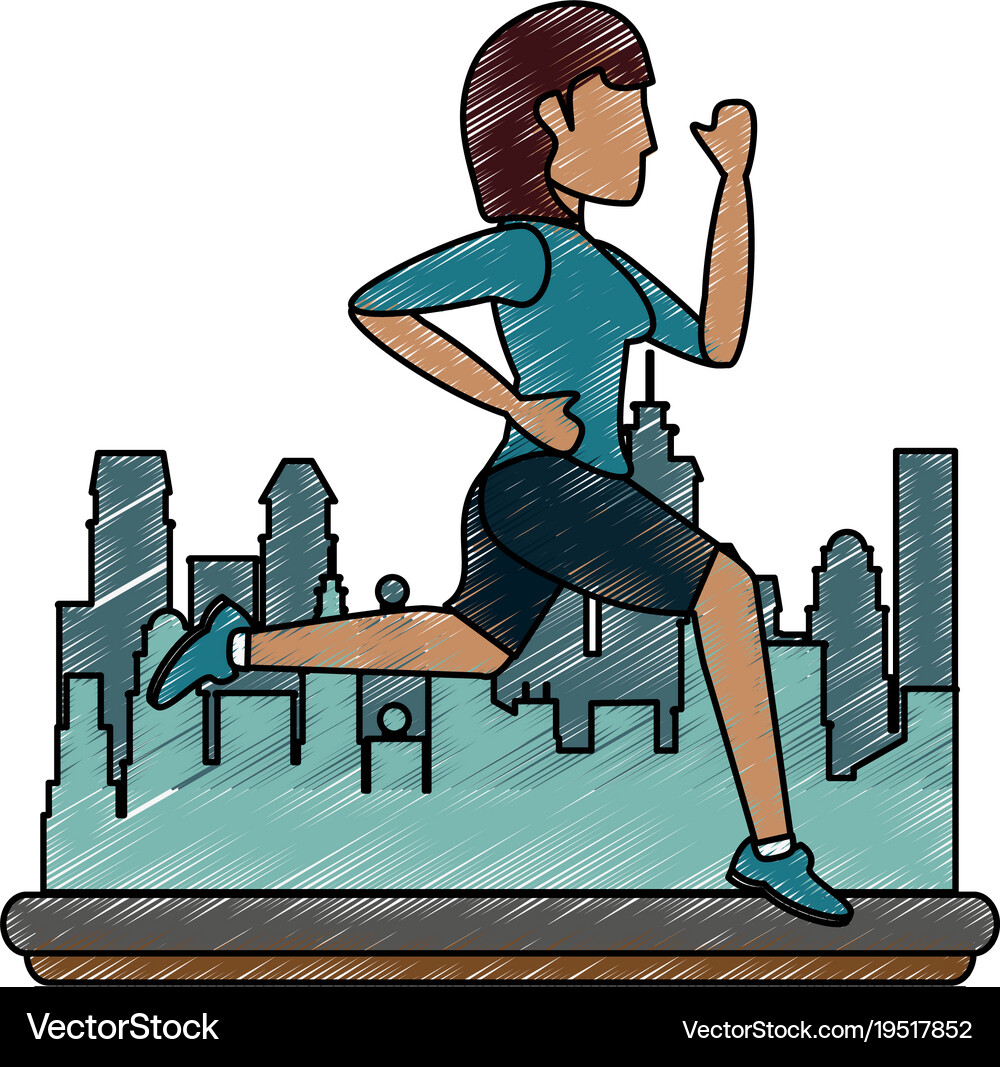 Woman running cartoon Royalty Free Vector Image