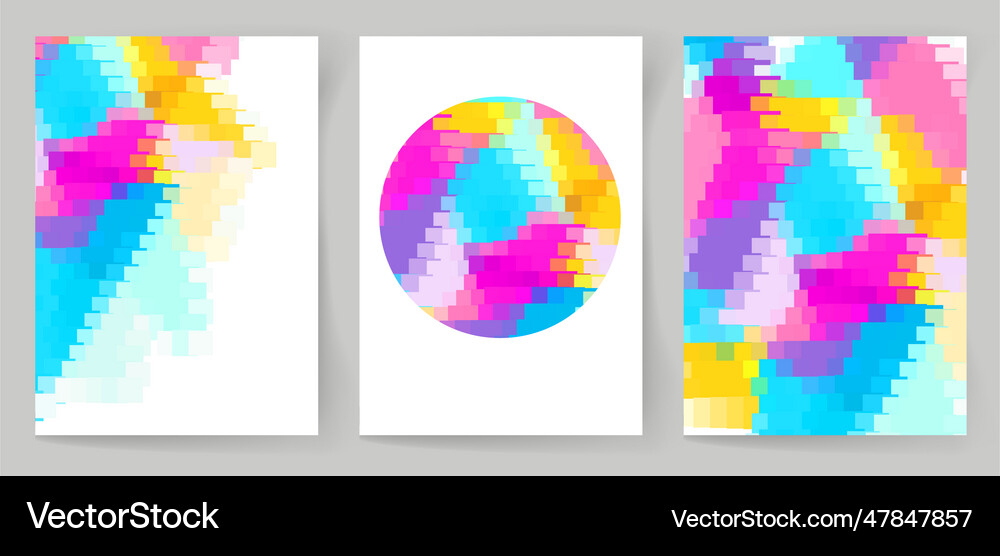 A set of bright geometric backgrounds Royalty Free Vector